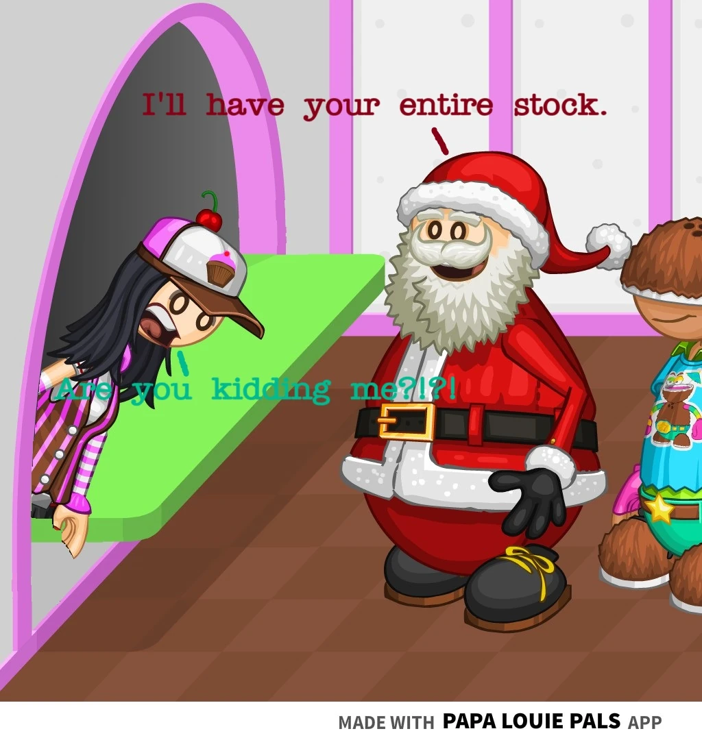 Santa being very greedy. | Fandom
