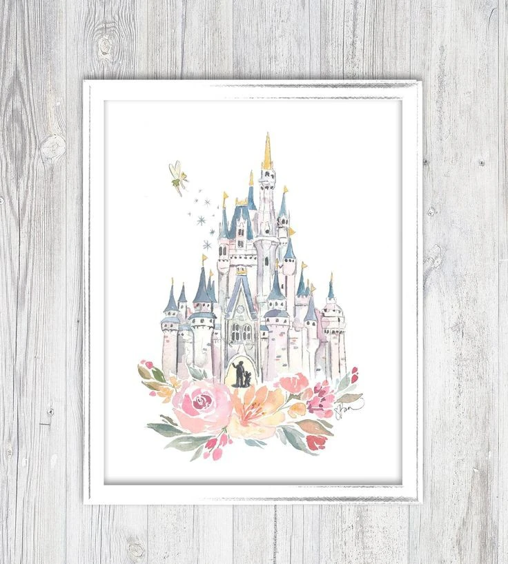 Disneyland Castle watercolor poster | Fandom