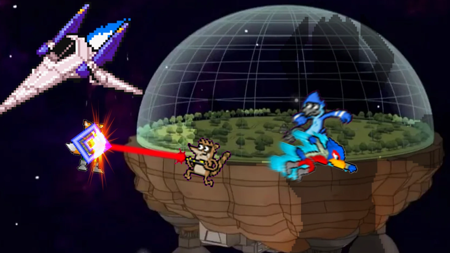 Sprite Render: Mordecai and Rigby VS Fox and Falco | Fandom