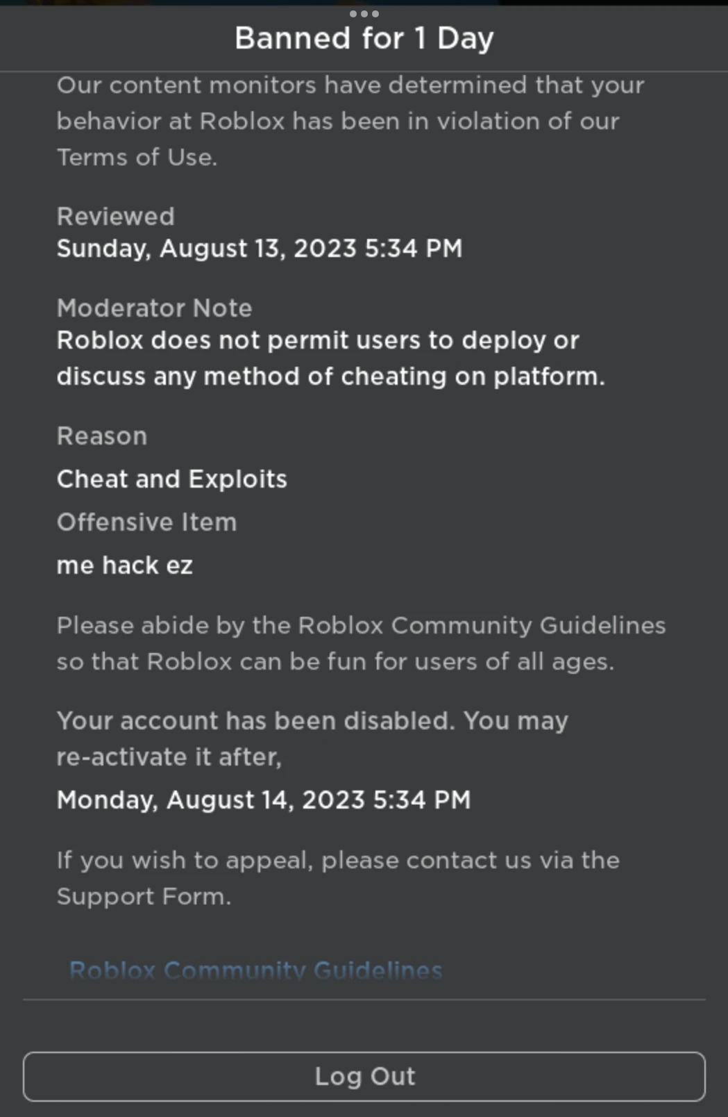 Proof roblox moderation uses bots | Fandom