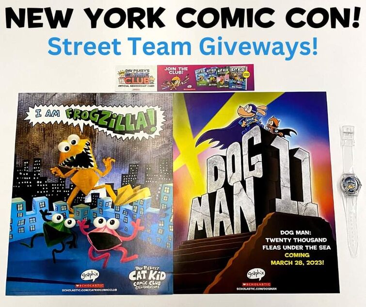 Exclusive Dog Man and Cat Kid Comic Club Merchandise at New York Comic ...
