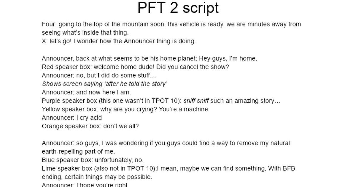 remember this "PFT" thing I made? | Fandom
