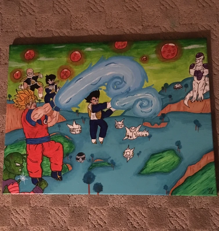 A DBZ painting inspired by the Starry Night. | Fandom