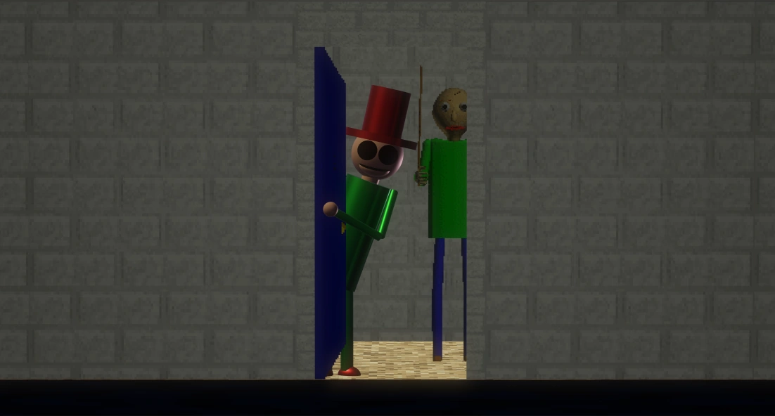 The Hat Thief's Assistant and Baldi looking into a room | Fandom