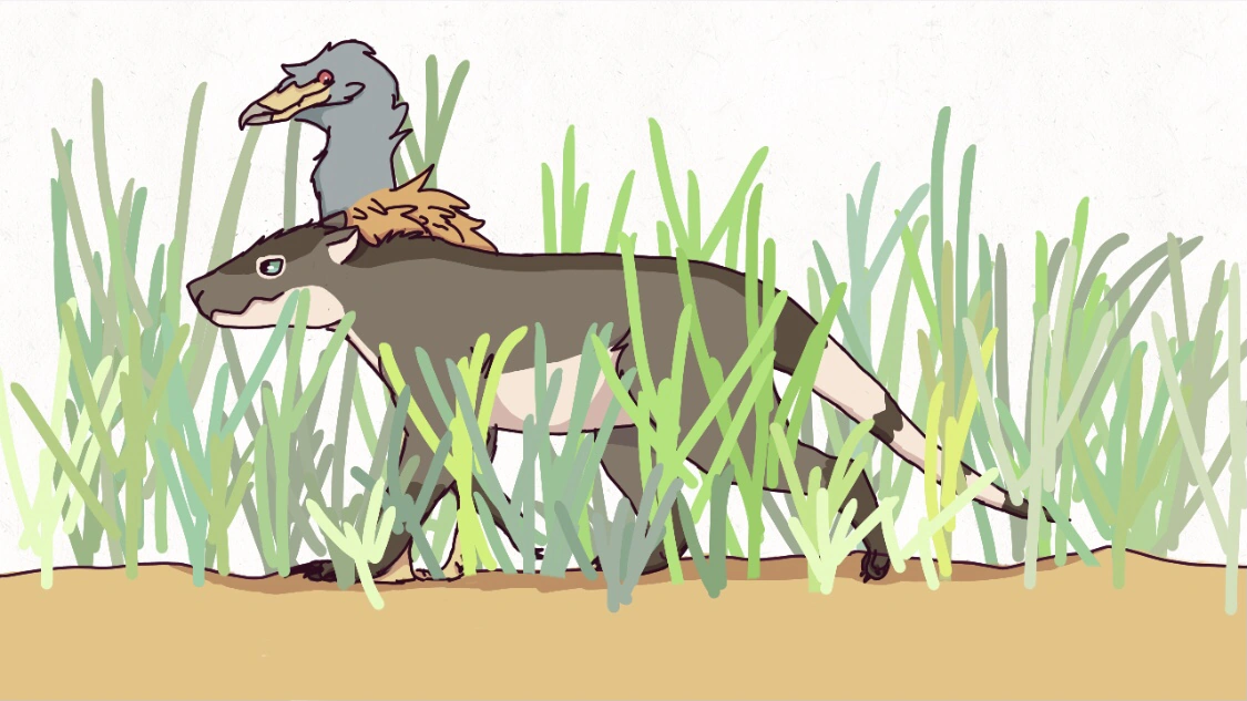 amphicyon and bathornis grallator art | Fandom