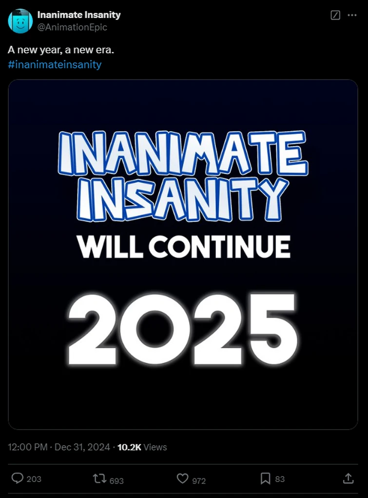 Inanimate Insanity WILL continue in 2025. | Fandom