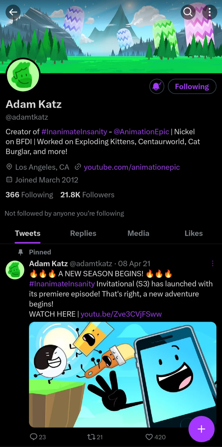 Adam Katz (Nickel VA & II creator) just deactivated his Twitter account ...