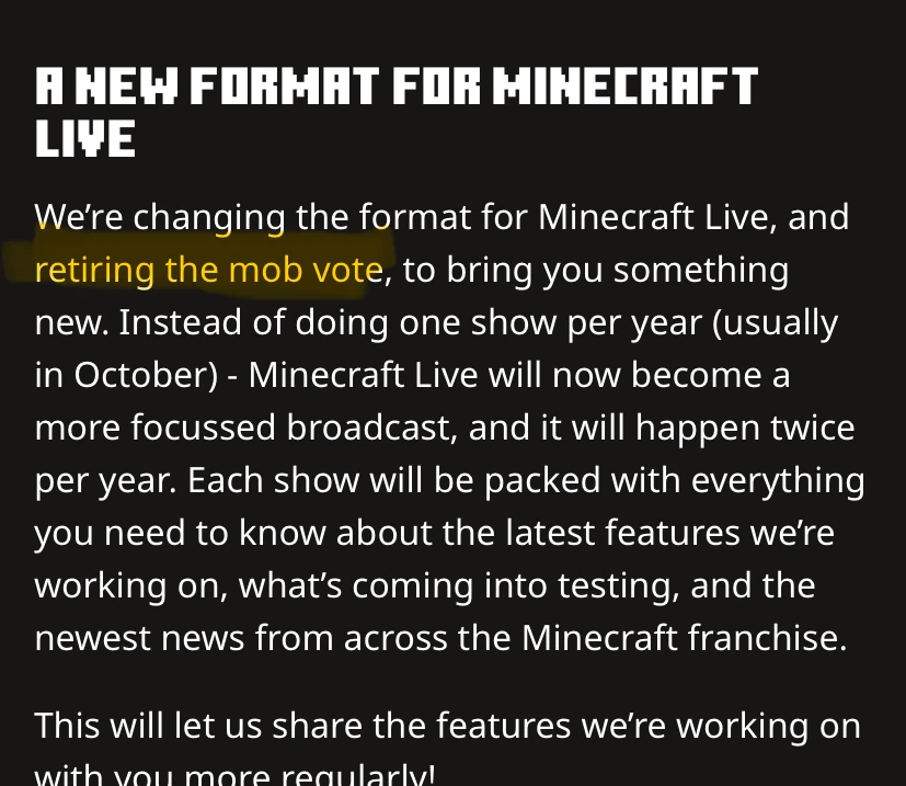 minecraft mob vote got cancelled, rejoice or sm | Fandom