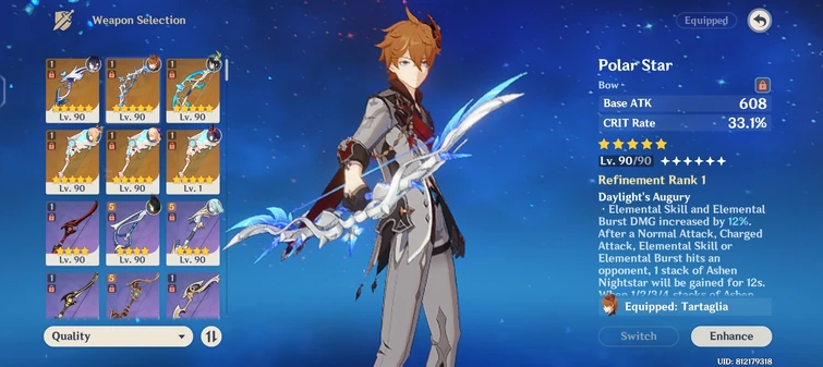 5th five star bow for childe achieved | Fandom