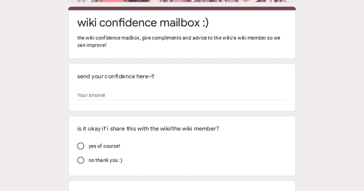 wiki confidence mailbox! | Fandom