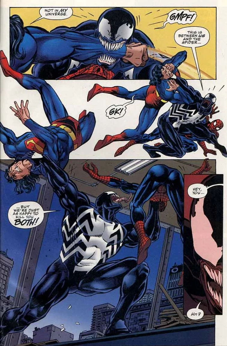 That time Venom beat up both Spider-Man and Superman at once! | Fandom