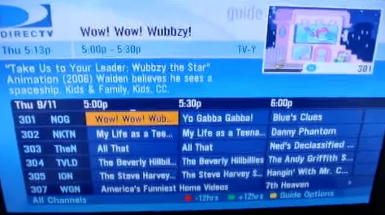 DirectTV TV Guide in September 11, 2008? | Fandom