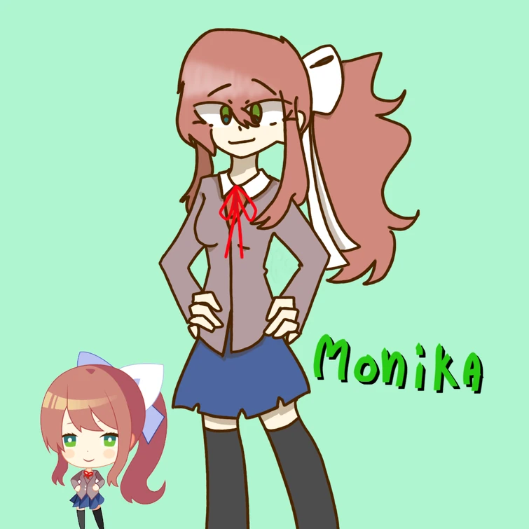 Monika doing chibi monika pose | Fandom