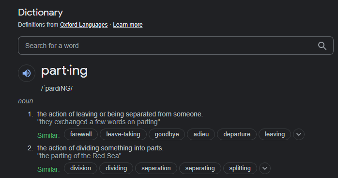 The meaning of the word Parting | Fandom