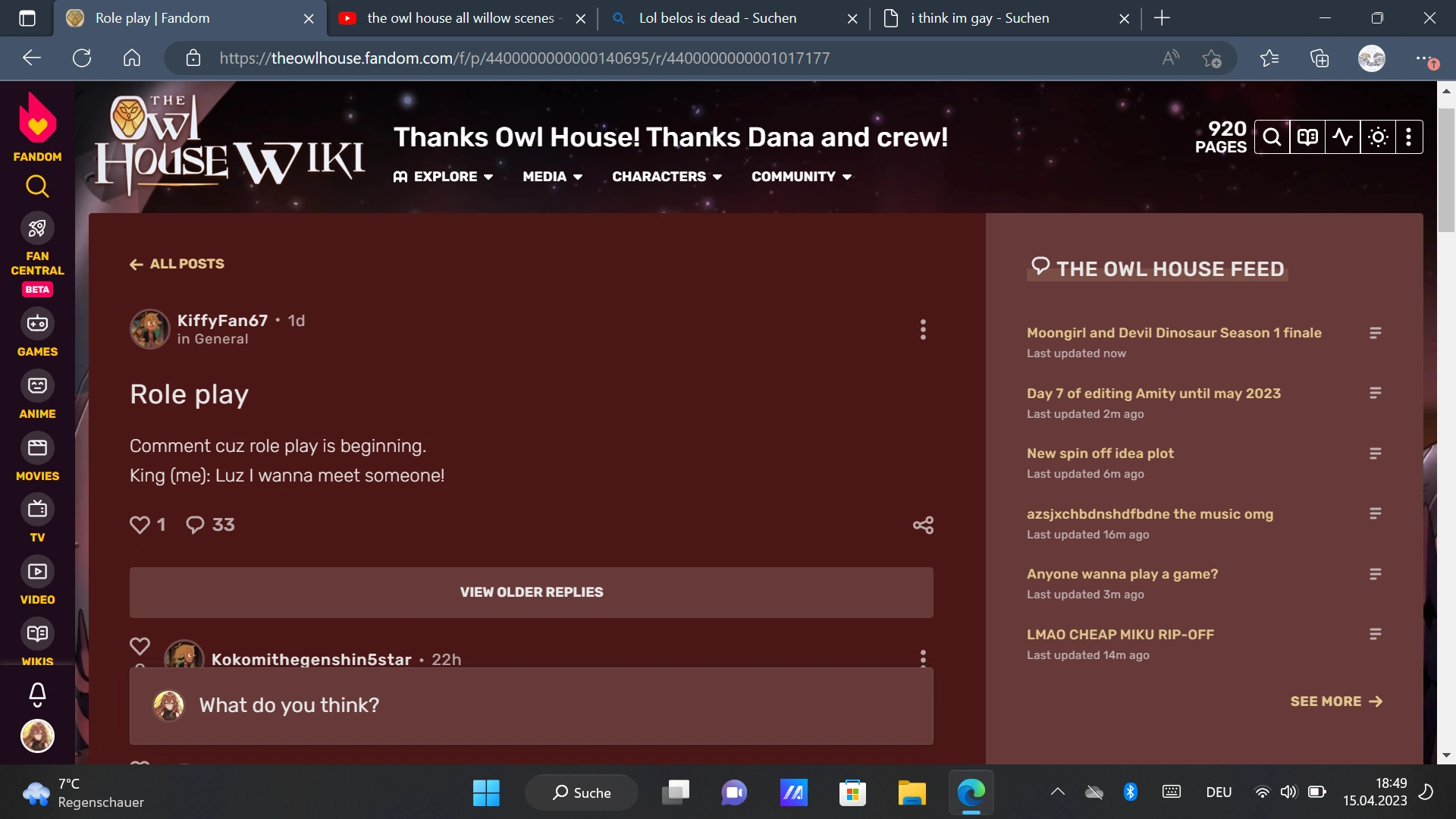 Anyone wanna continue? | Fandom