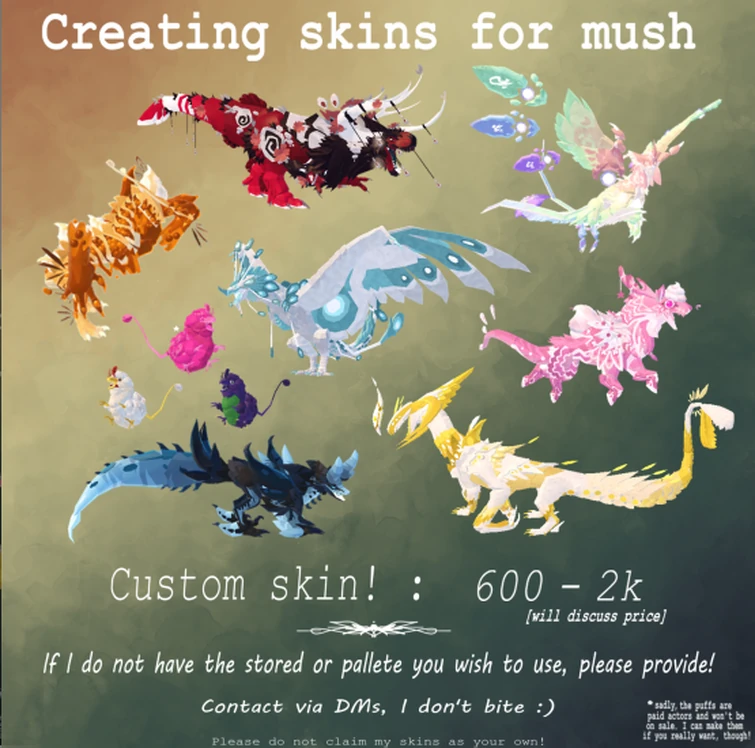 looking for a skin maker,,,, paying 1k+ mush | Fandom
