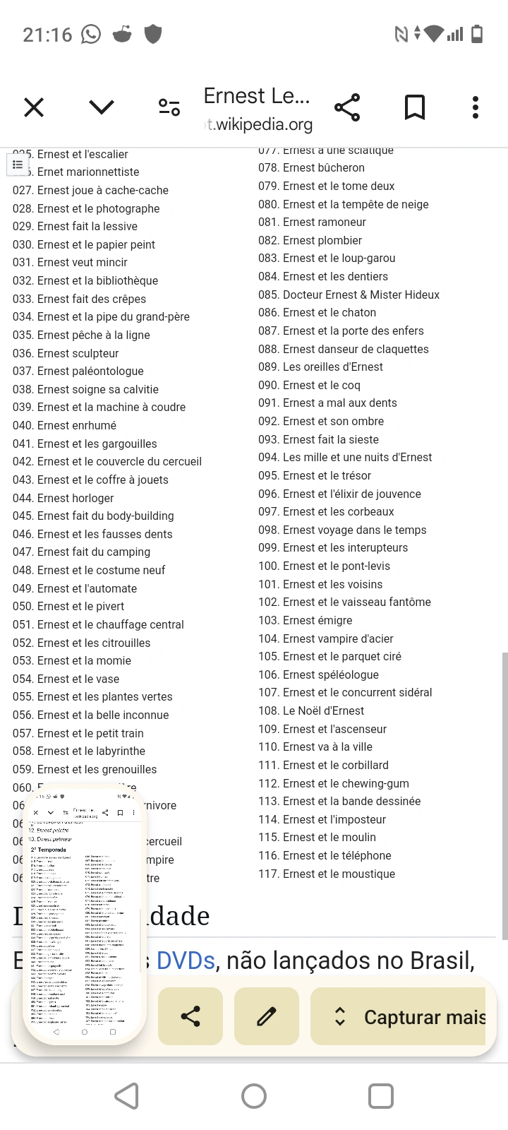 Missing Episodes of a French short Animated series called Ernest le ...