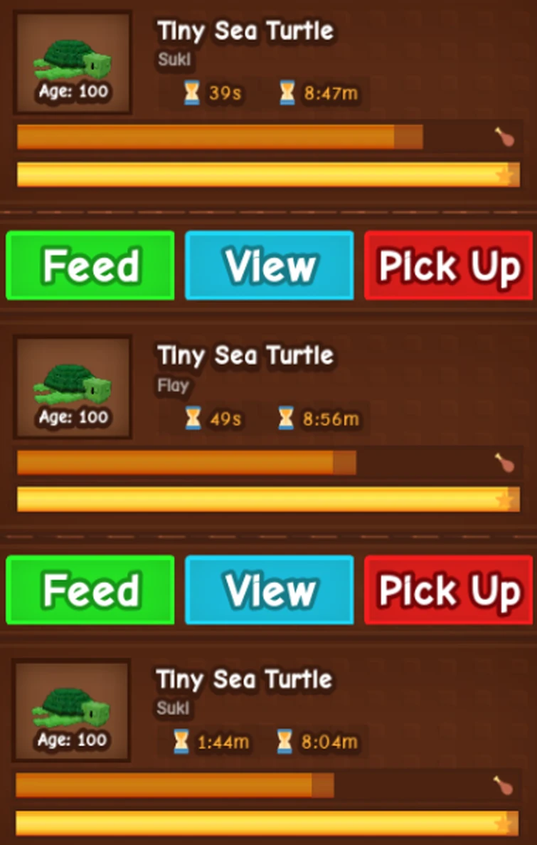 Trading Tiny Sea Turtles (all age 100) | Fandom