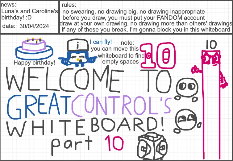 GreatControl's Whiteboard Part 10! | Fandom