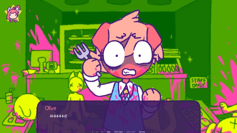 I saw sprites of olive holding a fork, is it unused? If no, where is it ...