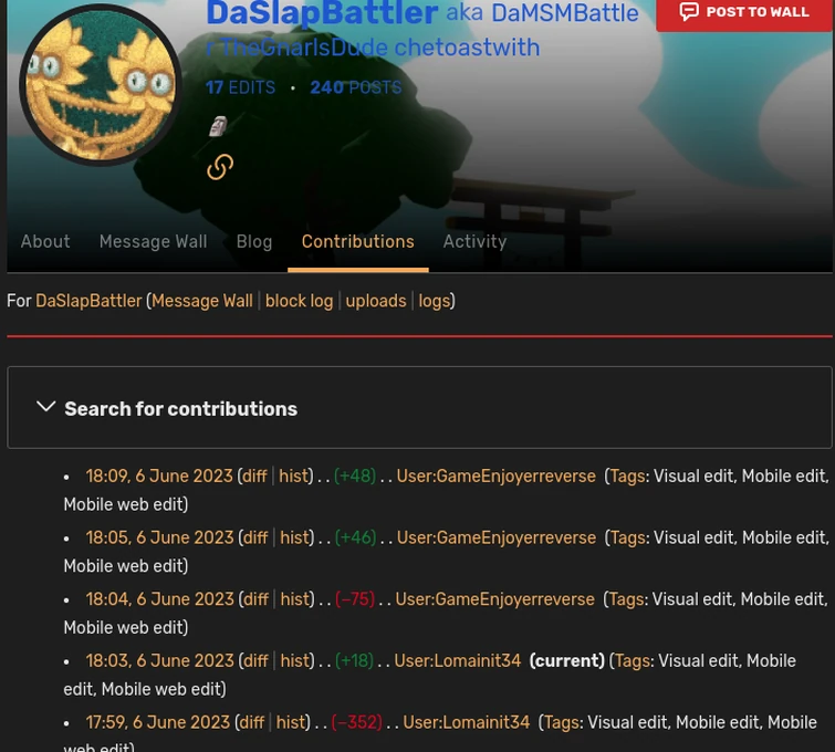 spot the user page edits | Fandom
