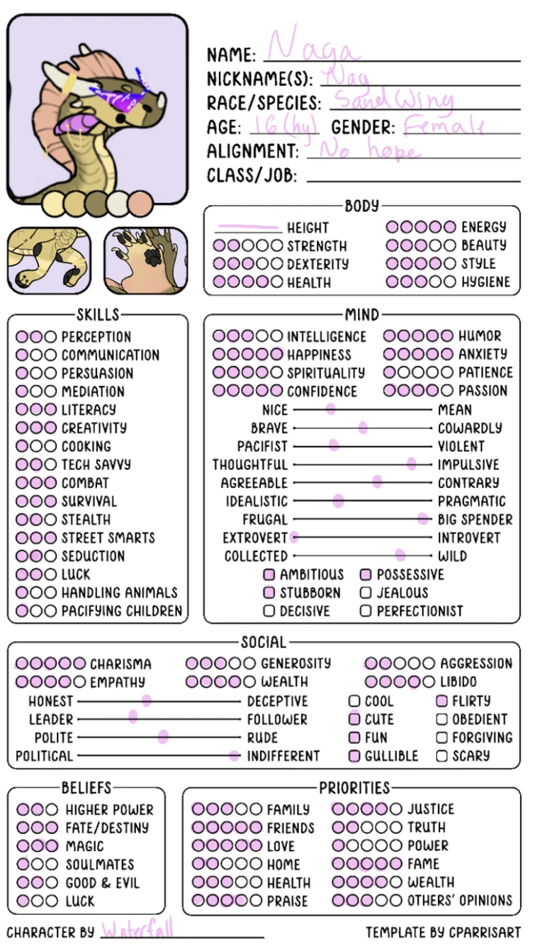 Naga Basefill + Character Sheet | Fandom