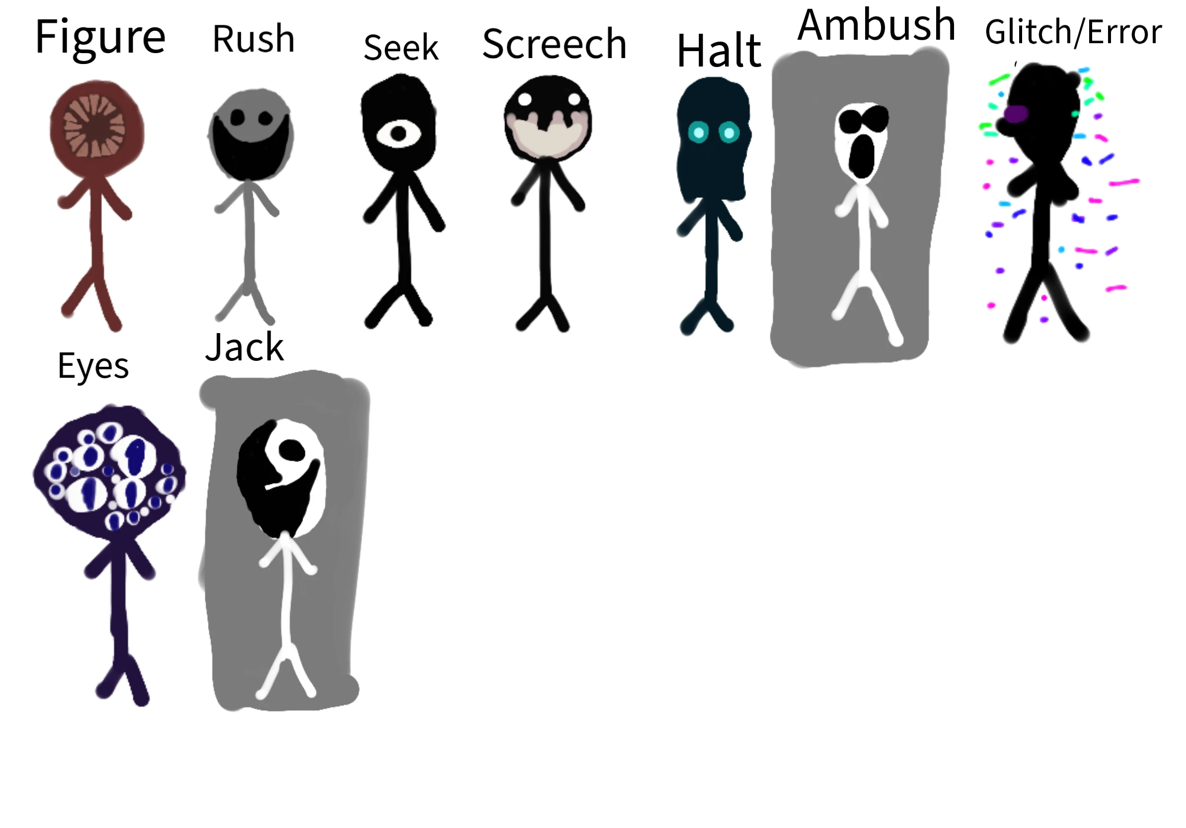 I drew every (probably every) doors monster into a stick figure | Fandom