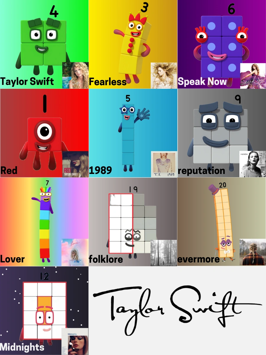 Numberblocks as Taylor Swift albums!!! | Fandom