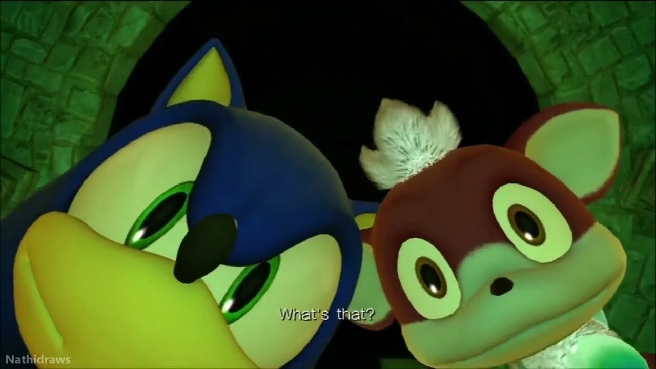 can someone tell me why they pull the chaos emeralds from in between ...