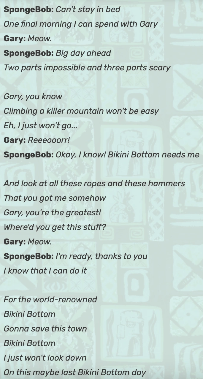 This is the saddest song in Spongebob the Musical actually | Fandom