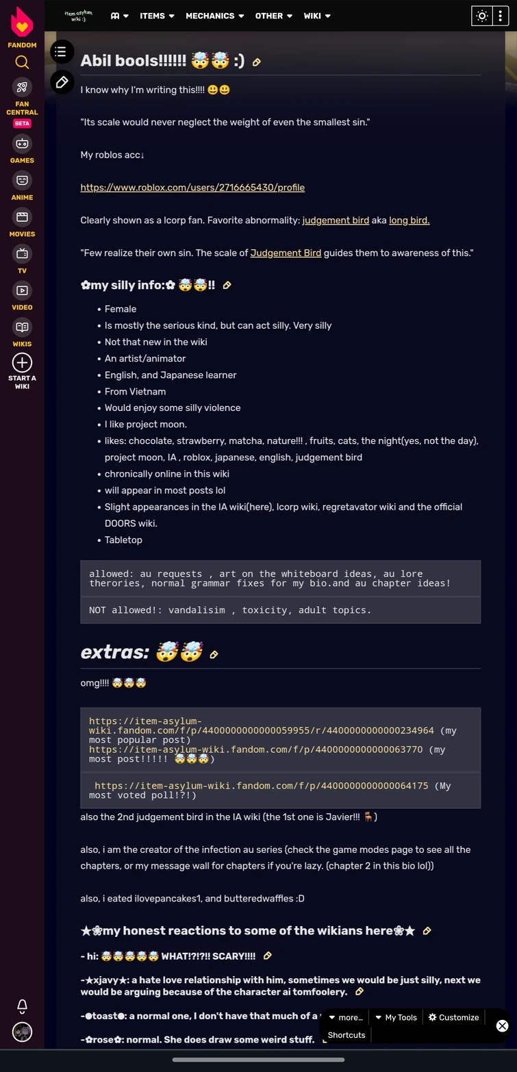 I change my bio for April fools | Fandom