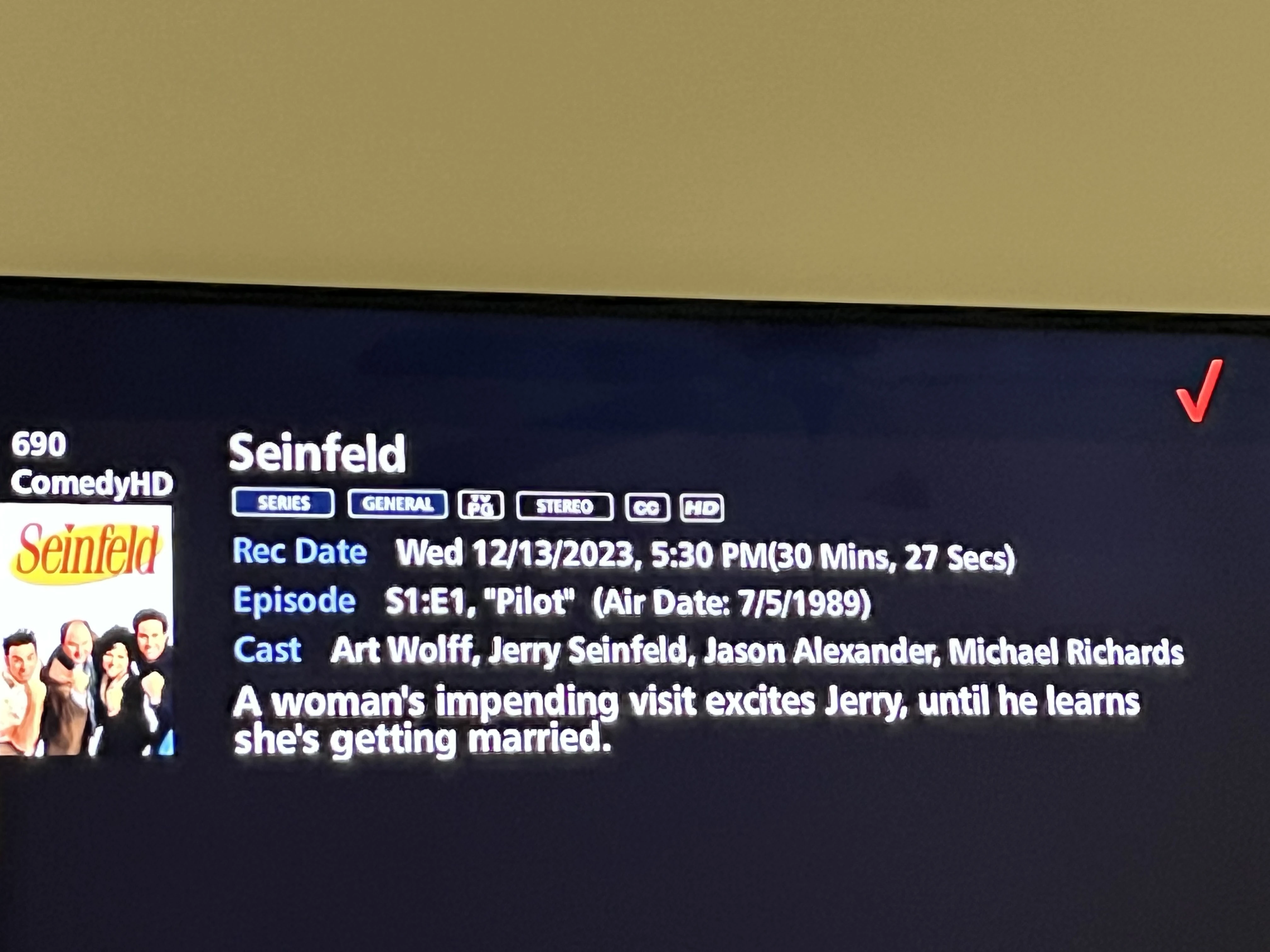 I watched the first episode of Seinfeld, and then the finale, yesterday ...