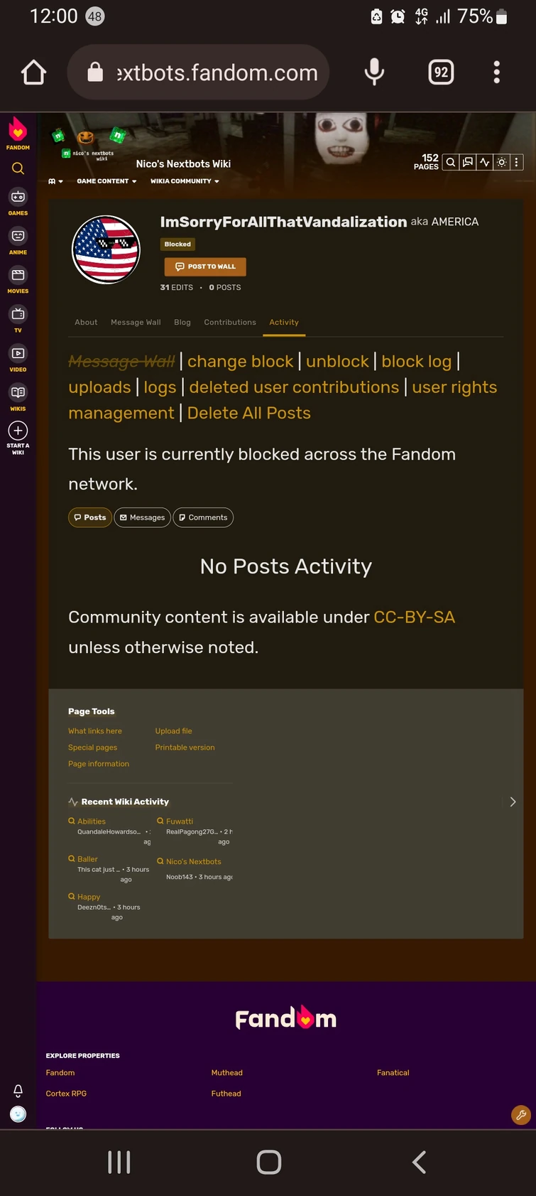 This underage user got banned across Fandom network | Fandom