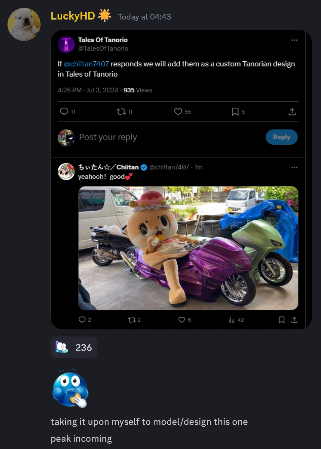 chiitan, japan's crazy mascot, is coming to tot | Fandom