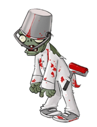 Fun fact: in concept art for the buckethead zombie, his outfit was ...