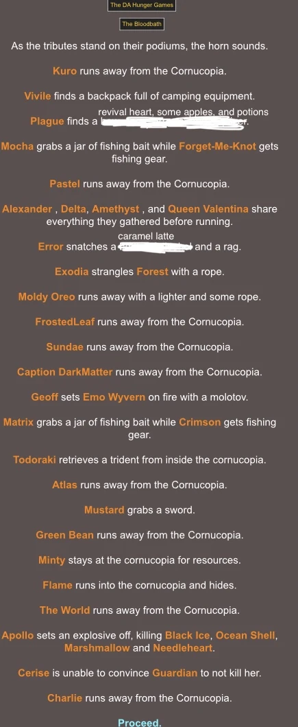 The DA Hunger Games- Day 1 | Fandom