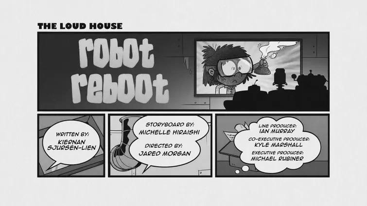 Robot reboot title card in black and white style | Fandom