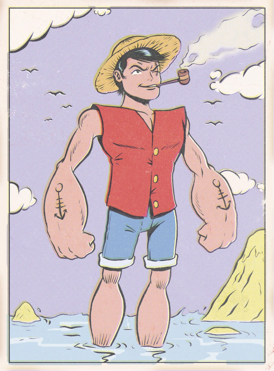 Popeye and Luffy fusion by Paintmarvels on Deviantart | Fandom