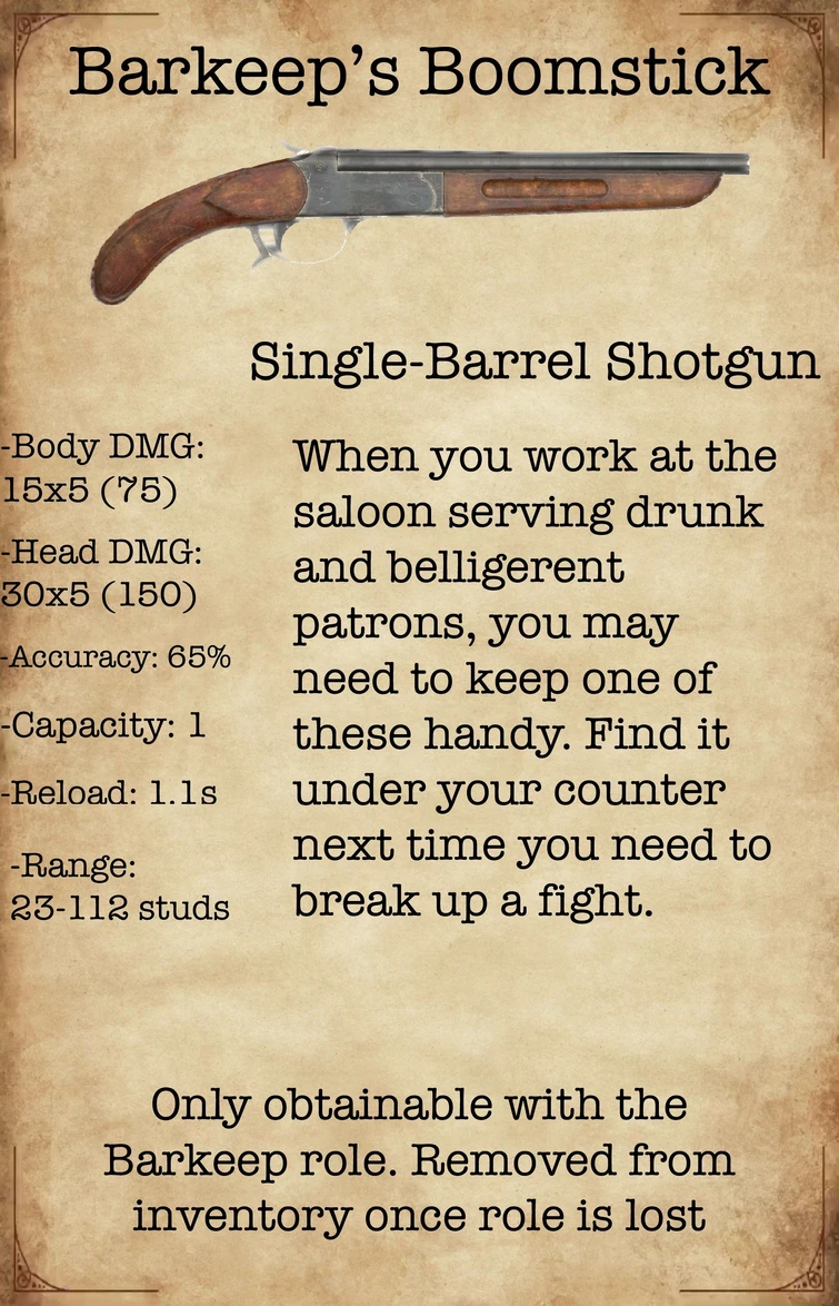 Barkeep's Boomstick Weapon Idea | Fandom