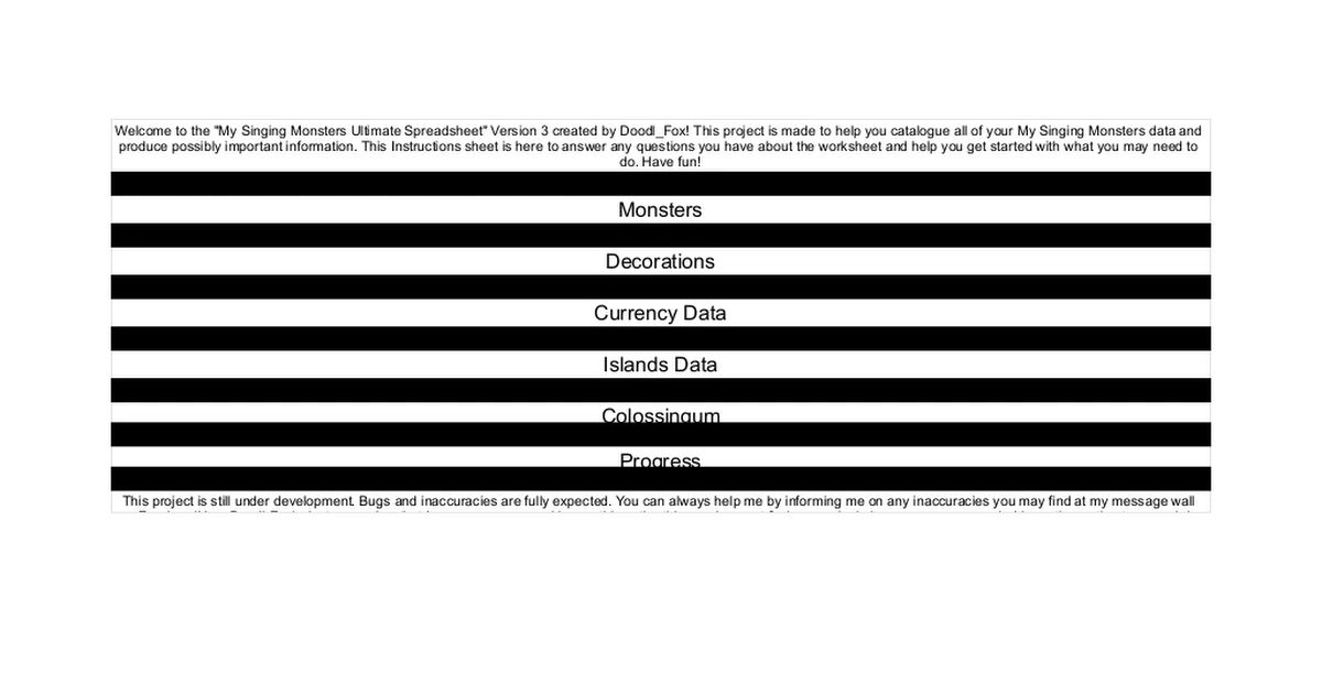 The MSM Ultimate Spreadsheet (V3) | Fandom
