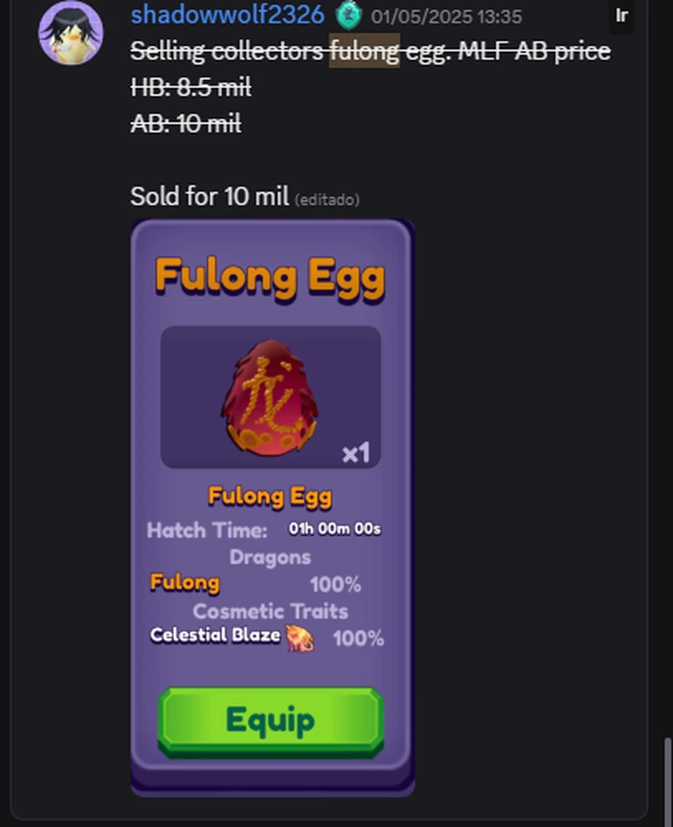 Anyone know what this is worth? Or a guess? It’s 100% chance hatch for fulong | Fandom