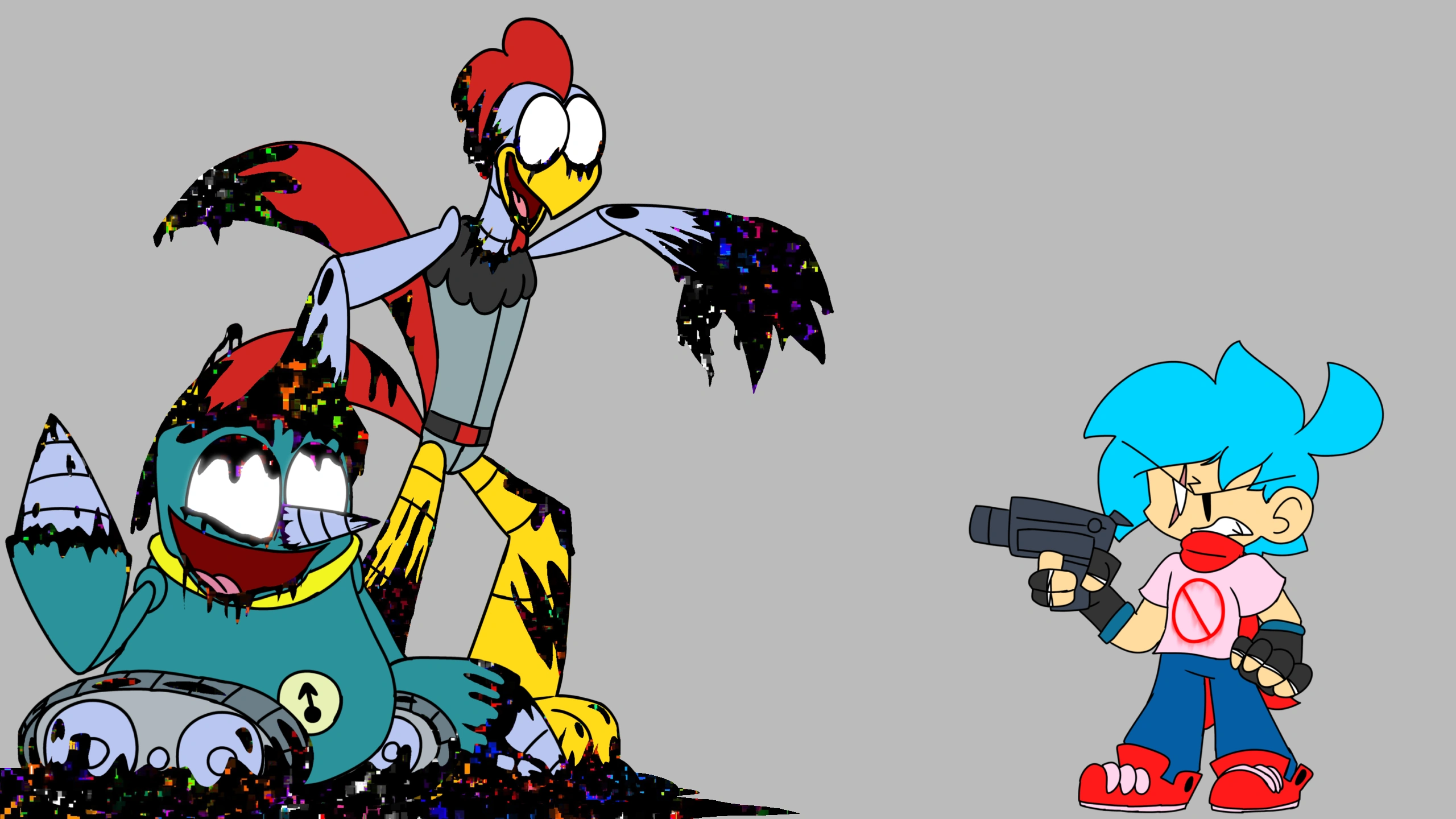 Fnf x pibby concept of scratch and grounder from AOSTH [Redraw] | Fandom