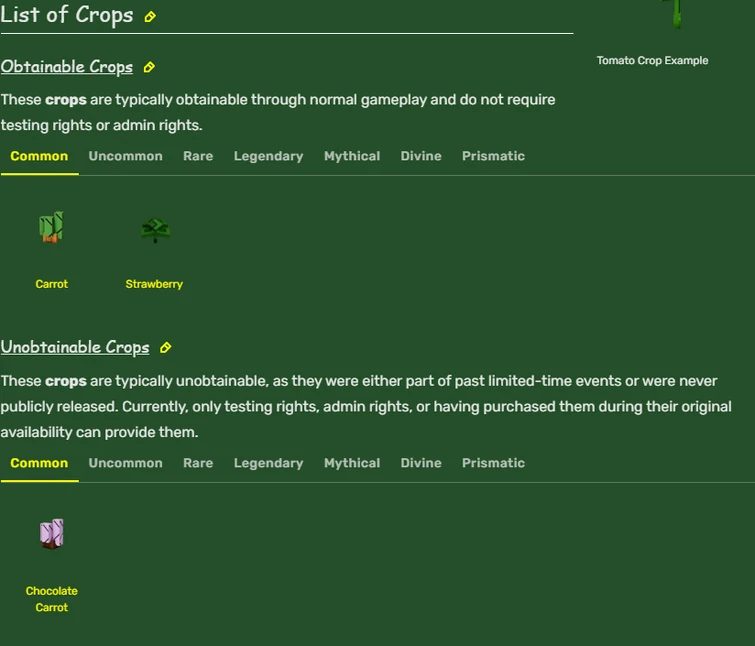 Please go back to the old list of crops. | Fandom