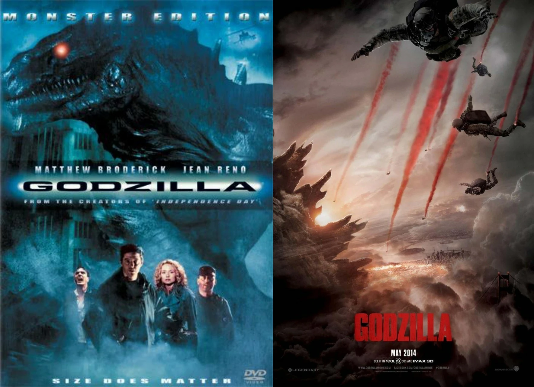 Godzilla 98 (Film) vs Godzilla 2014 (film) | Fandom