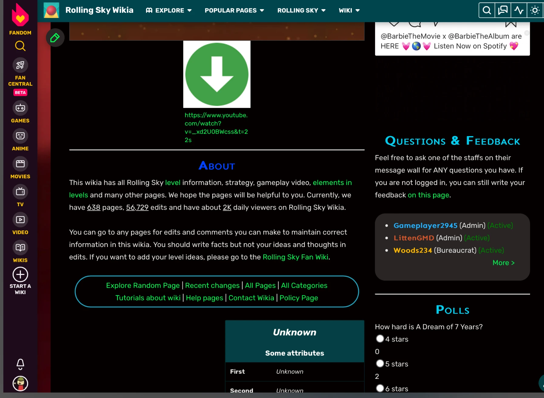 home page and rolling sky page vandalized | Fandom