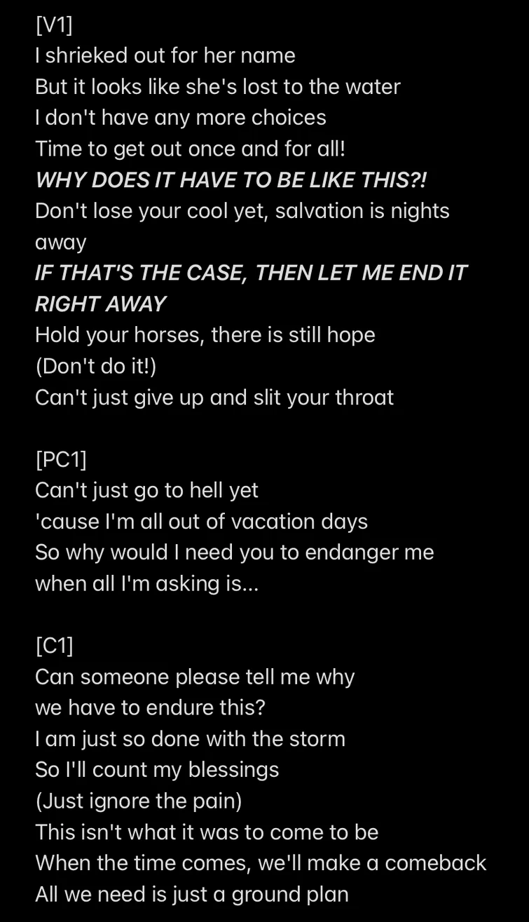 the shittiest emo song lyric draft to ever exist on this wretched ...