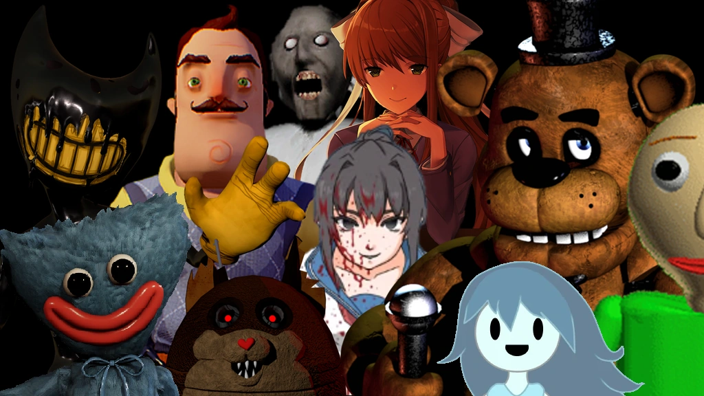Monika along with the indie horror game antagonists. | Fandom