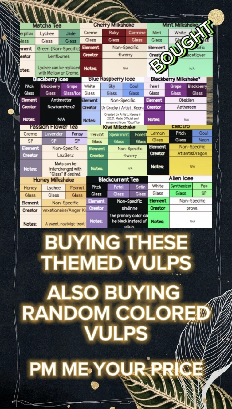 BUYING: vulps with these themes listed below | Fandom