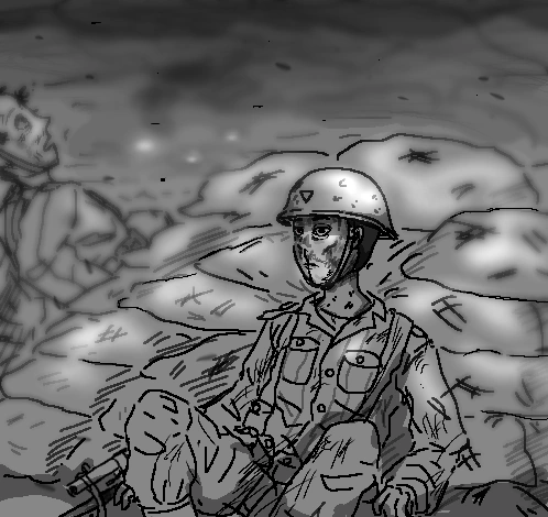 Shell shocked Antarean soldier, captured by anonymous Orionite ...