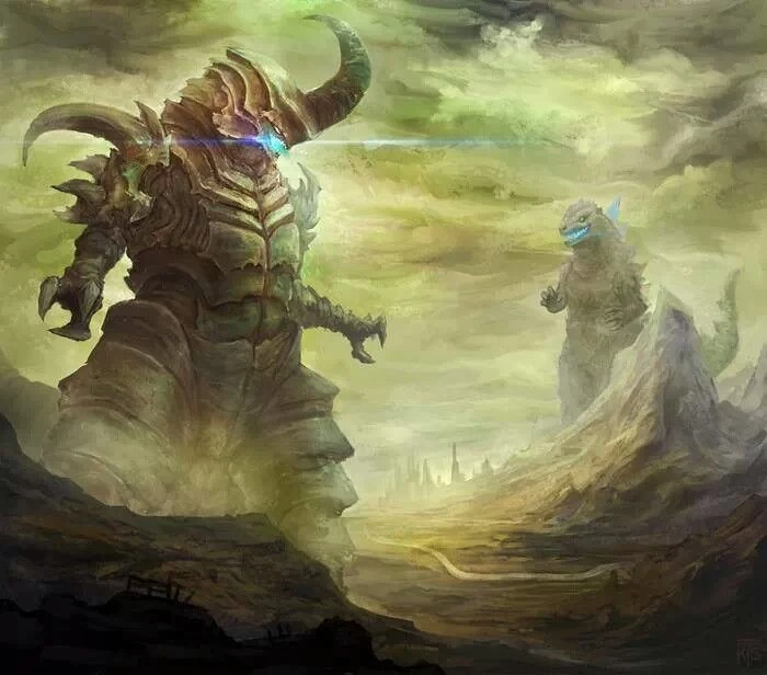 Godzilla vs Bagan painting | Fandom